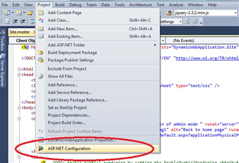 C How To Specify A Port For The ASP NET Configuration Site Stack Overflow