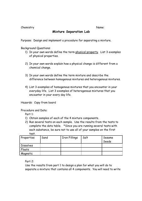 Experiment 3 Separation Of A Mixture By Acid Base Extraction Uw