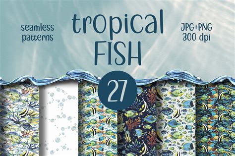 Tropical Fish Watercolor Patterns Graphic By Natasha Chu · Creative Fabrica