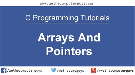 C Programming Language Tutorial Lect 24 Arrays And Pointers Youtube