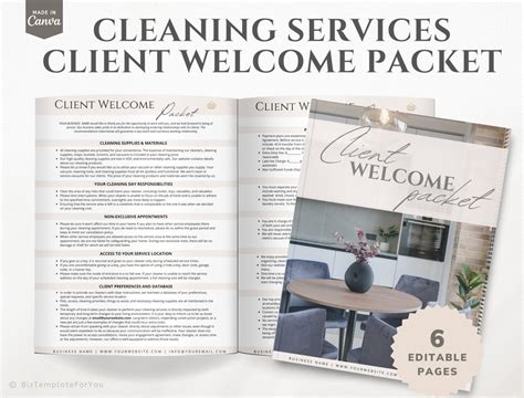 Cleaning Services Client Welcome Packet Editable Client Etsy