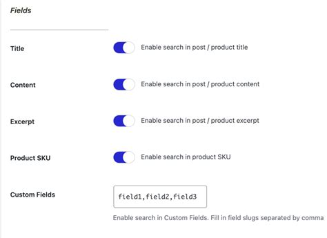 Items To Search Through Smart Woocommerce Search