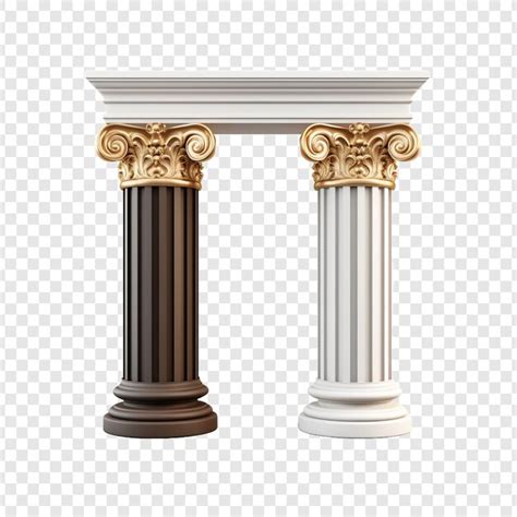 Greek Column Arc With A Classic Double Color Scheme Isolated On