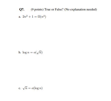 Solved Q Points True Or False No Explanation Needed Chegg Com