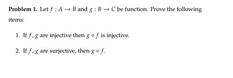 Solved Problem Let F AB And G BC Be Function Prove The Chegg