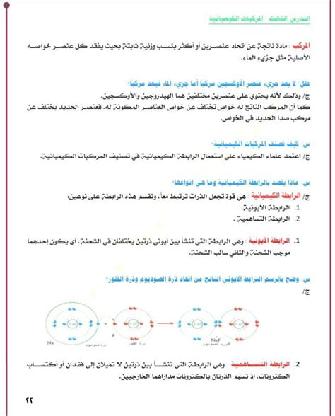 شرح كيمياء الفصل الاول لصف الأول متوسط