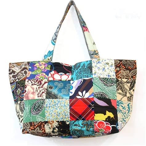 Color Printed Patchwork Casual Shoulder Bag Tote Bag Square