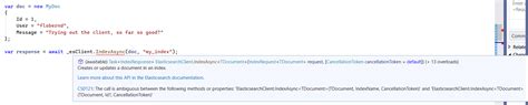 Docs For Indexing A Document Leads To An Error Elasticsearchnet 813
