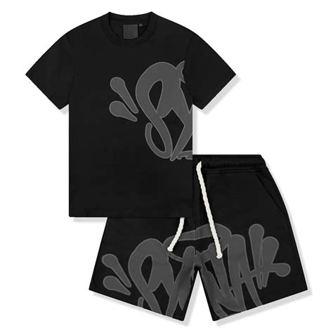 Syna World Logo Black T Shirt And Shorts And Syna Sht Blk
