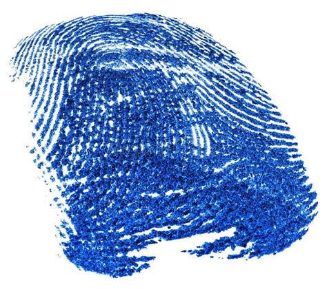 Close Up Of Blue Fingerprint Isolated On White Background Colored Fingerprint Fingerprint Made