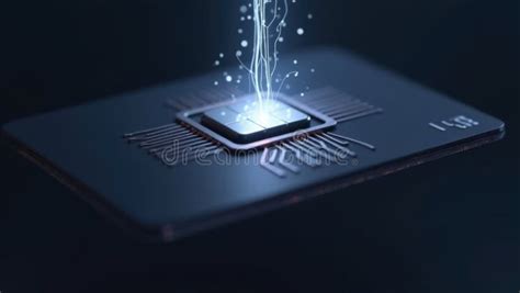 Technology Driven Semiconductor With A Luminous Grid Overlay And Gold