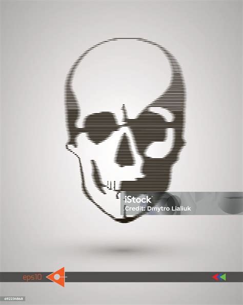 벡터 하프톤의 두개골 해골 아이콘입니다 죽음 위험 전쟁 죽음 해 적의 상징 흰색 배경에 개체 공포 무서움에 대한 스톡 벡터 아트 및 기타 이미지 Istock