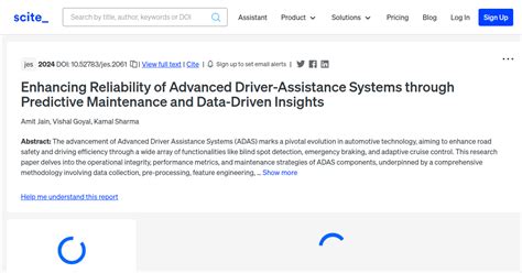 Enhancing Reliability Of Advanced Driver Assistance Systems Through Predictive Maintenance And