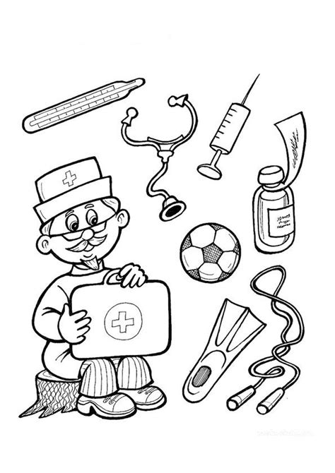 Раскраска первая помощь для детей 24 раскраски