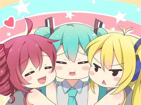 Triple Baka By Ikazu Art401 Hatsune Miku Miku Miku Hatsune Chibi