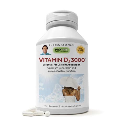 Andrew Lessman Vitamin D3 3000 Iu 60 Capsules High Potency Essential