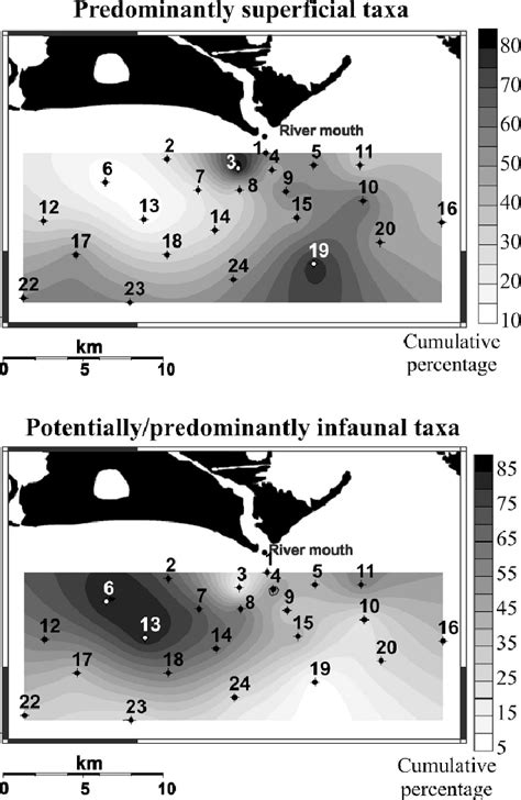 geo referenced contour maps of spatial distribution of the cumulative