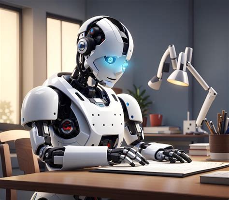 premium ai image a robot helping with the homework
