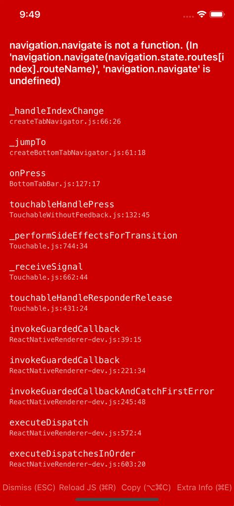 Cannot Switch Between Tabs With 200 Rc3 Crashing · Issue 4056 · React Navigationreact