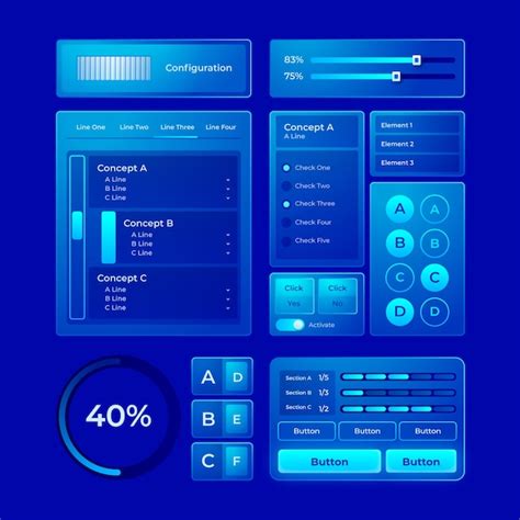 premium vector gradient colorful web button set