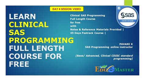Sas Tutorials For Beginners Clinical Sas Programming Full Course Day