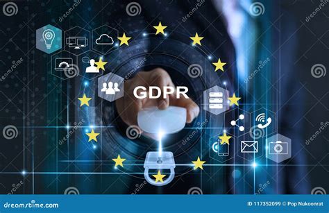 Data Protection Privacy Concept Gdpr Eu Cyber Security Stock Image Image Of Hand