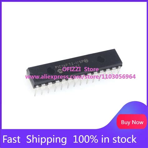 10 100pcs Lot Pic16f72 I Sp Dip 28 Spdip 28 Silkscreen Pic16f72 Chip Ic