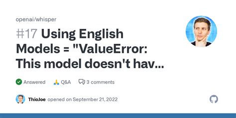 Using English Models Valueerror This Model Doesnt Have Language