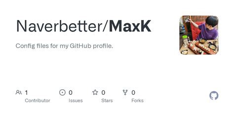 GitHub Naverbetter MaxK Config Files For My GitHub Profile