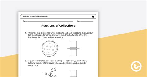 Fractions Of Collections Worksheet Teach Starter