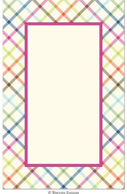 Colorful Plaid Pattern With Pink Border