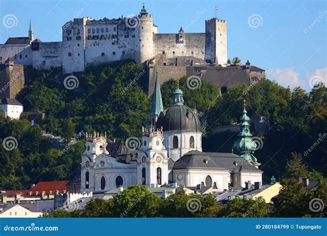 Hohensalzburg Castle In Salzburg Stock Image Image Of Hill Building