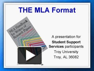 PPT THE MLA Format PowerPoint Presentation Free To Download Id E NzNmM