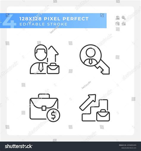 Career Opportunities Pixel Perfect Linear Icons Stock Vector Royalty Free