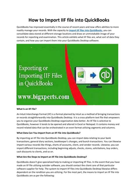 PPT How To Import IIF File Into QuickBooks PowerPoint Presentation Free Download ID 10515445