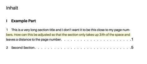 table of contents adjust sections to a set maximum width and the page
