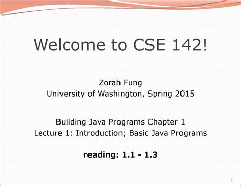 Welcome To Cse 142 Lecture Notes Computer Science Docsity