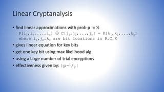 Information And Network Security Linear Cryptanalysis PPTX