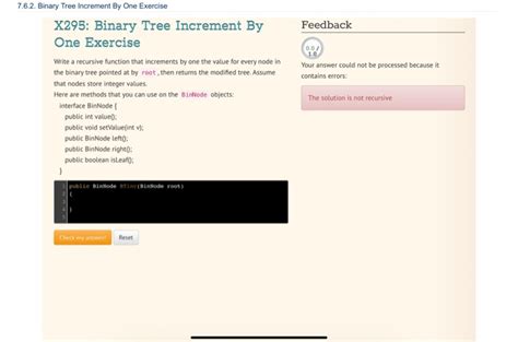 Solved 762 Binary Tree Increment By One Exercise X295