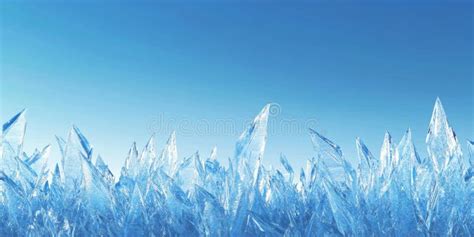 Sharp Jagged Ice Crystals Against A Bright Blue Sky Capturing The Raw Beauty And Clarity Of