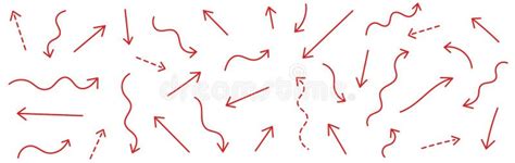Arrows Set Collection Vector Contour Line Editable Outline Stroke