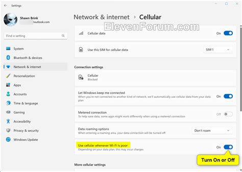 Enable Or Disable Use Cellular Whenever Wi Fi Is Poor In Windows 11