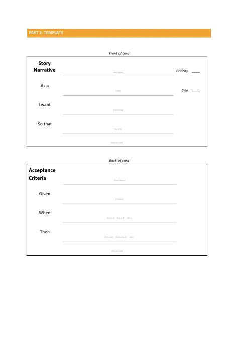 Requirements User Stories Template