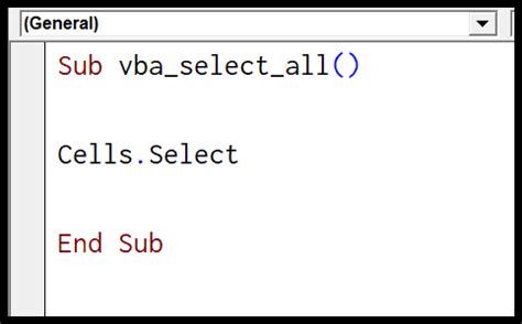 How To SELECT ALL The Cells In A Worksheet Using A VBA Code