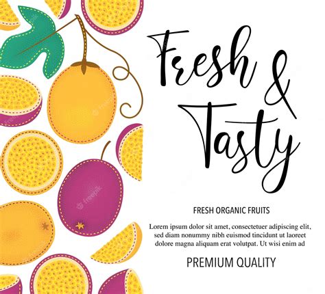 Premium Vector Passion Fruit Whole And Pieces Vector Stock