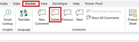 How To Delete A Comment In Excel