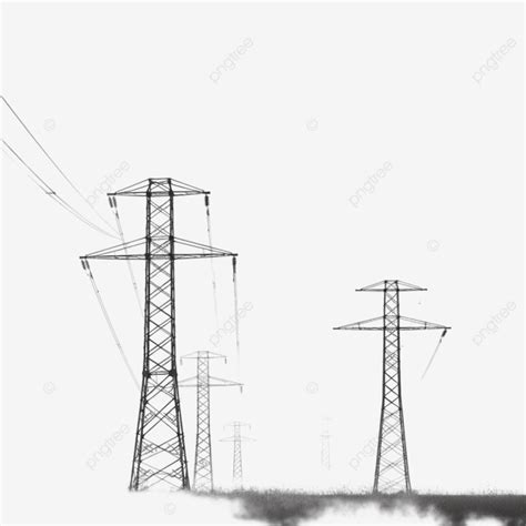 전력선 철탑 복고풍 전력선 철탑 철사 Png 일러스트 및 이미지 에 대한 무료 다운로드 Pngtree