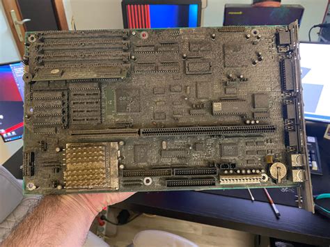486 Motherboard Before And After Cleaning R Vintagecomputing