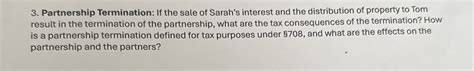 Solved Partnership Termination If The Sale Of Sarahs