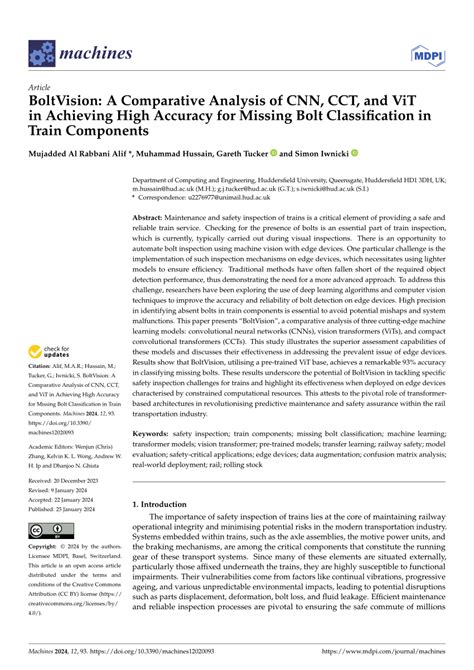 Pdf Machines Boltvision A Comparative Analysis Of Cnn Cct And Vit